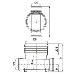 PP BASE 400MM RIBWALL 2X200MM 180° 263MM