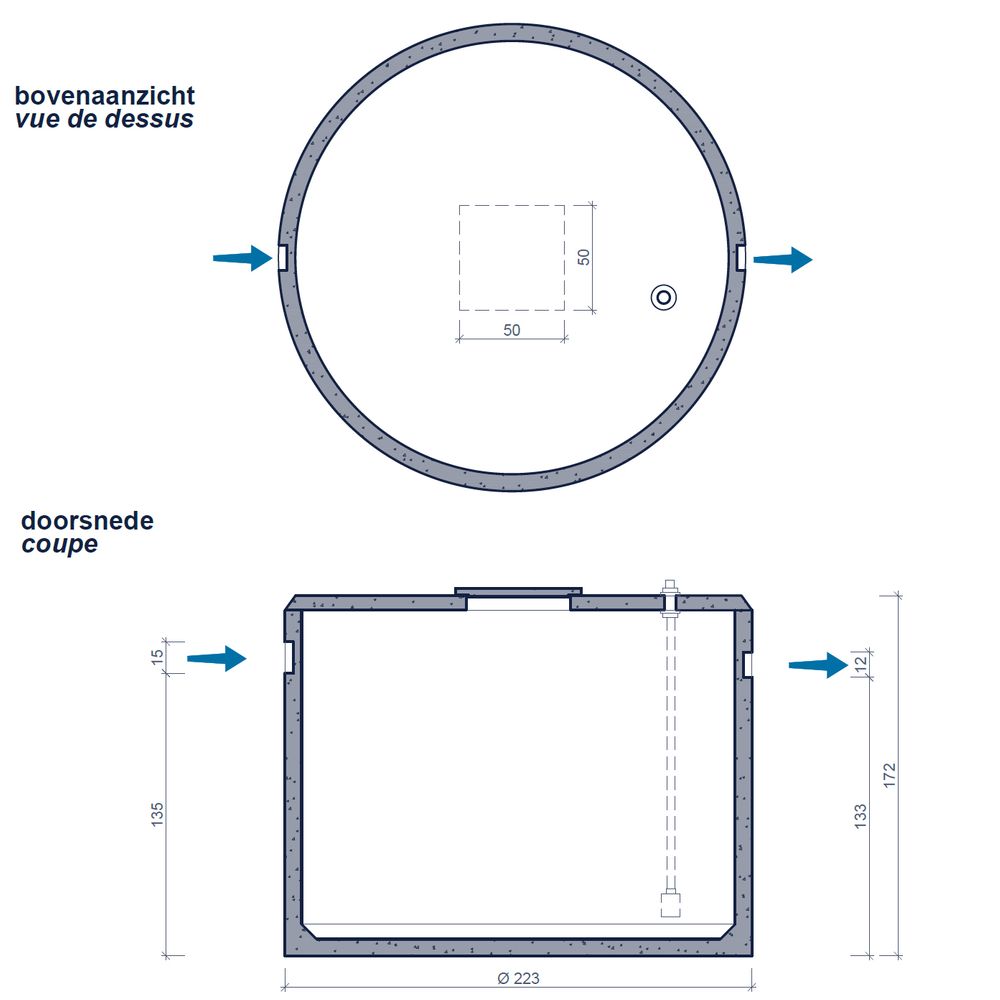 CONCRETE RAINWATER TANK 5200L DIA223XH172
