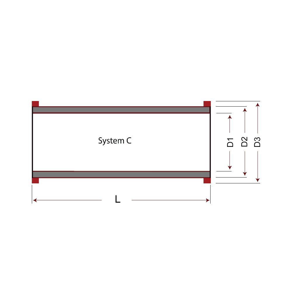 GRES SWING PIECE GA SP/SP DN300 75CM CL 160 N