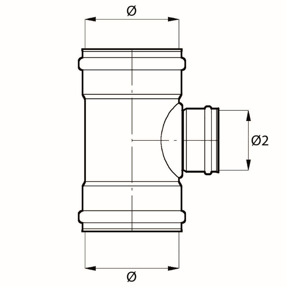 PVC T-JOINT 88° GREY BENOR 250/160MM 3XSO SN4