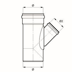 PVC T-JOINT 45° GREY BENOR 315/200MM 2XSO/SP SN4