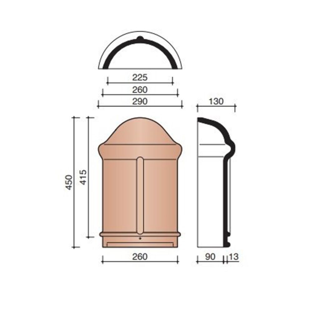 OVH CLASSIC BLUE SMOOTH HALF RIDGE START 225MM