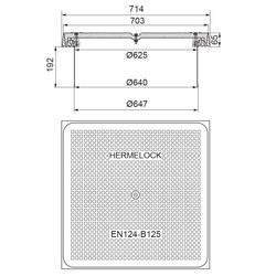HERMELOCK COVER B125 FS=700X700 CO=Ø630 H=200