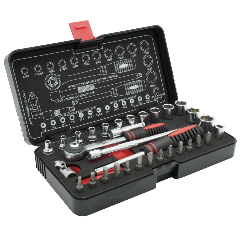 SOCKET SET 1/4'' WITH BITS 414MM