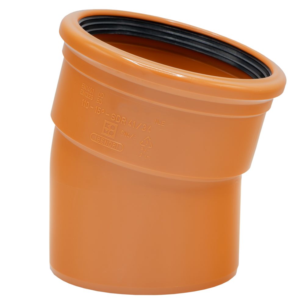 PVC ELBOW 15° REDBR BENOR 160MM (SO/SP) SN4
