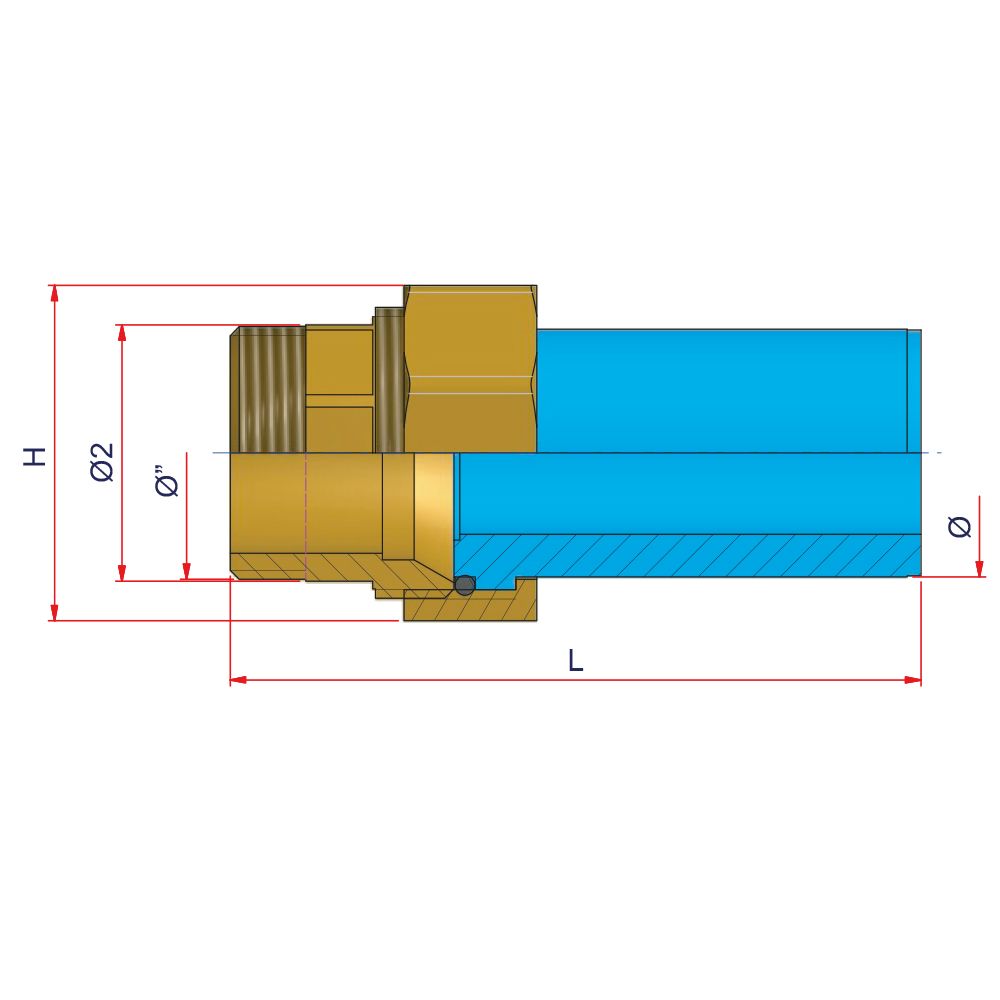 PPR NIRON MANCHON DE TRANS FILET M 3 PCS D20x1/2'