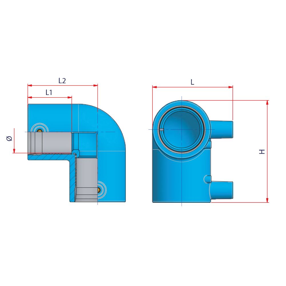 PPR NIRON COUDE ELECTROSOUDABLE 90° D63