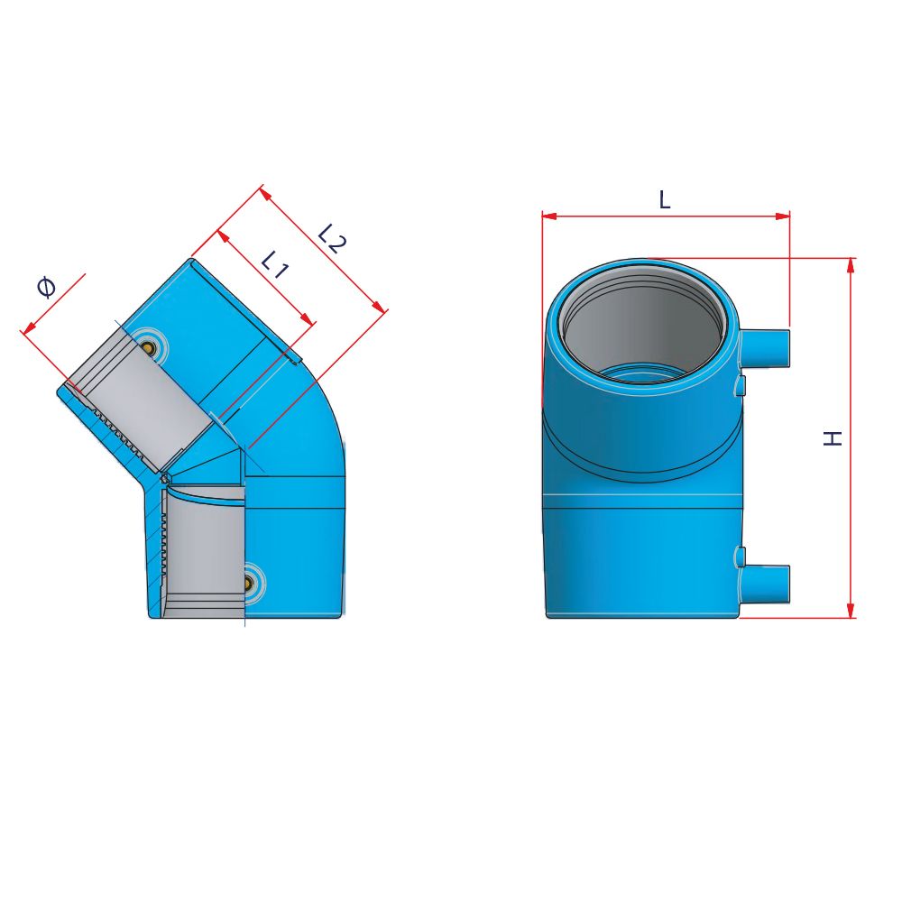PPR NIRON COUDE ELECTROSOUDABLE 45° D32