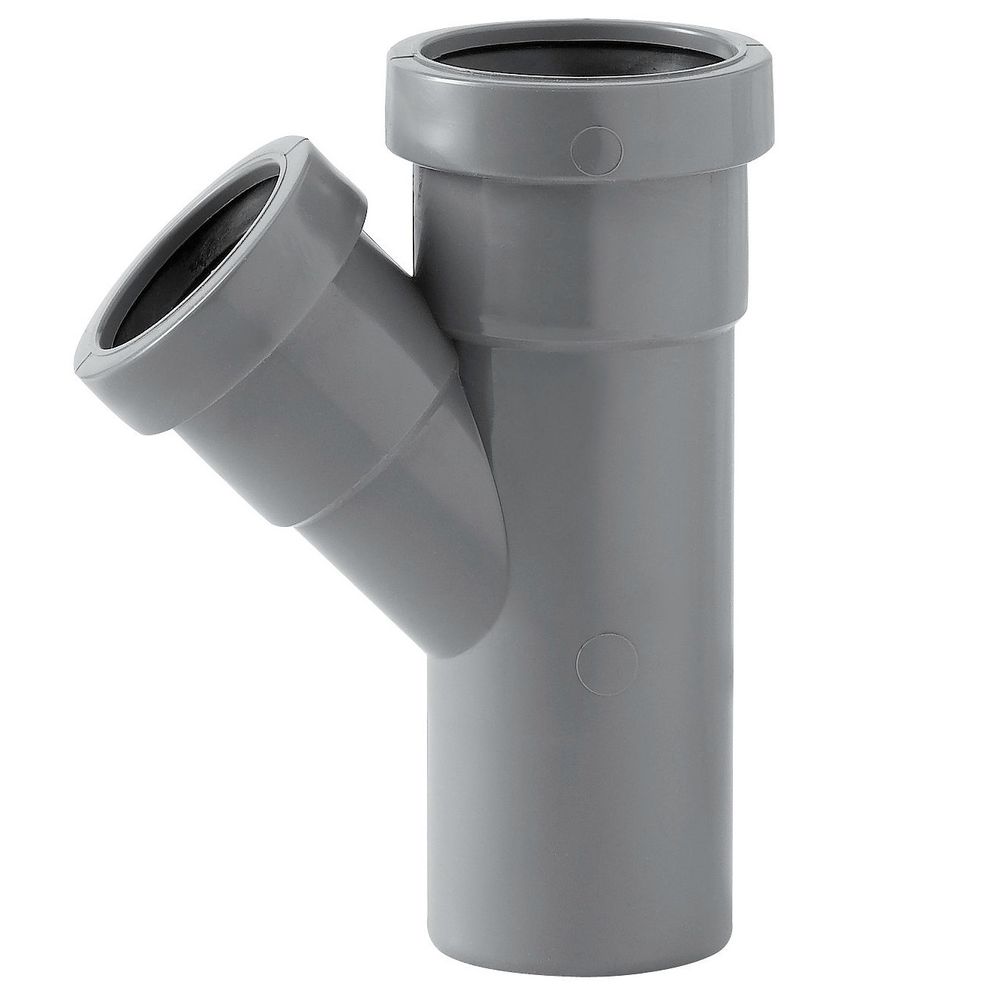 PVC SANITAIRE TE GRIS BENOR 75MM 45° 2XF/M A JOINT