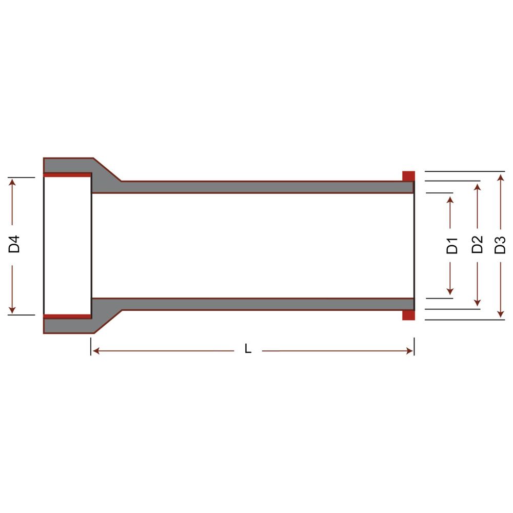 GRES PENDELSTUK GZ SPIE/MOF DN400 75CM KL200 H