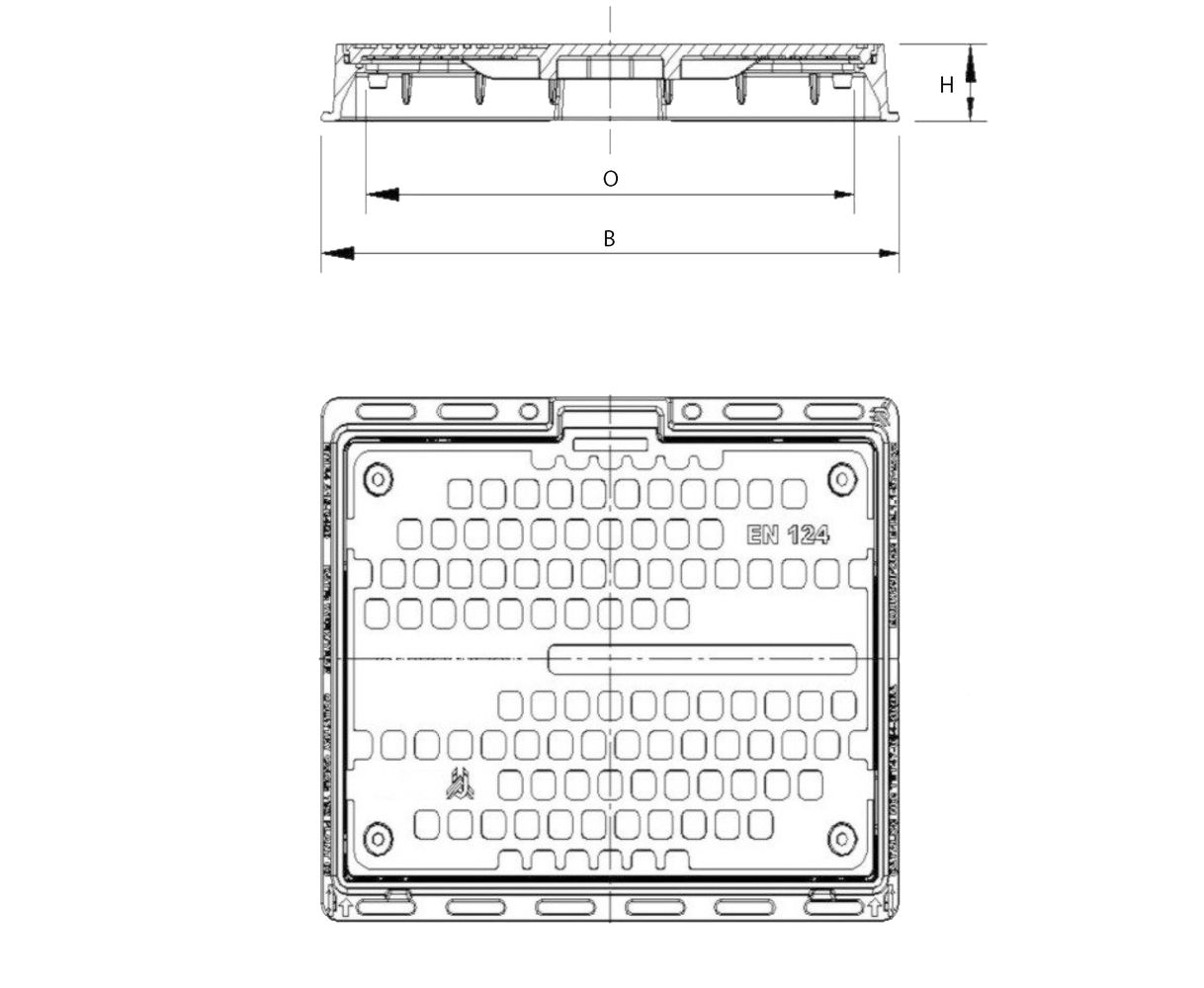GY DEKSEL TETRA VO= 600X 600MM B125 H=80MM REUK/WATERDICH