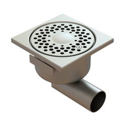 INOX SIFON MET ZIJUITGANG + SCHROEF 15/15