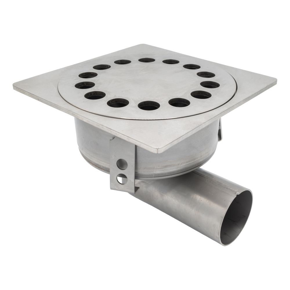 INOX KLOKROOSTER 10X10CM MET MANDJE MM Ø40MM HORIZ