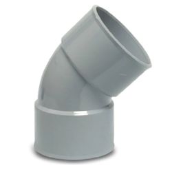 PVC BOCHT 110MM 45° BENOR GRIJS MOF/MOF LIJMMOF