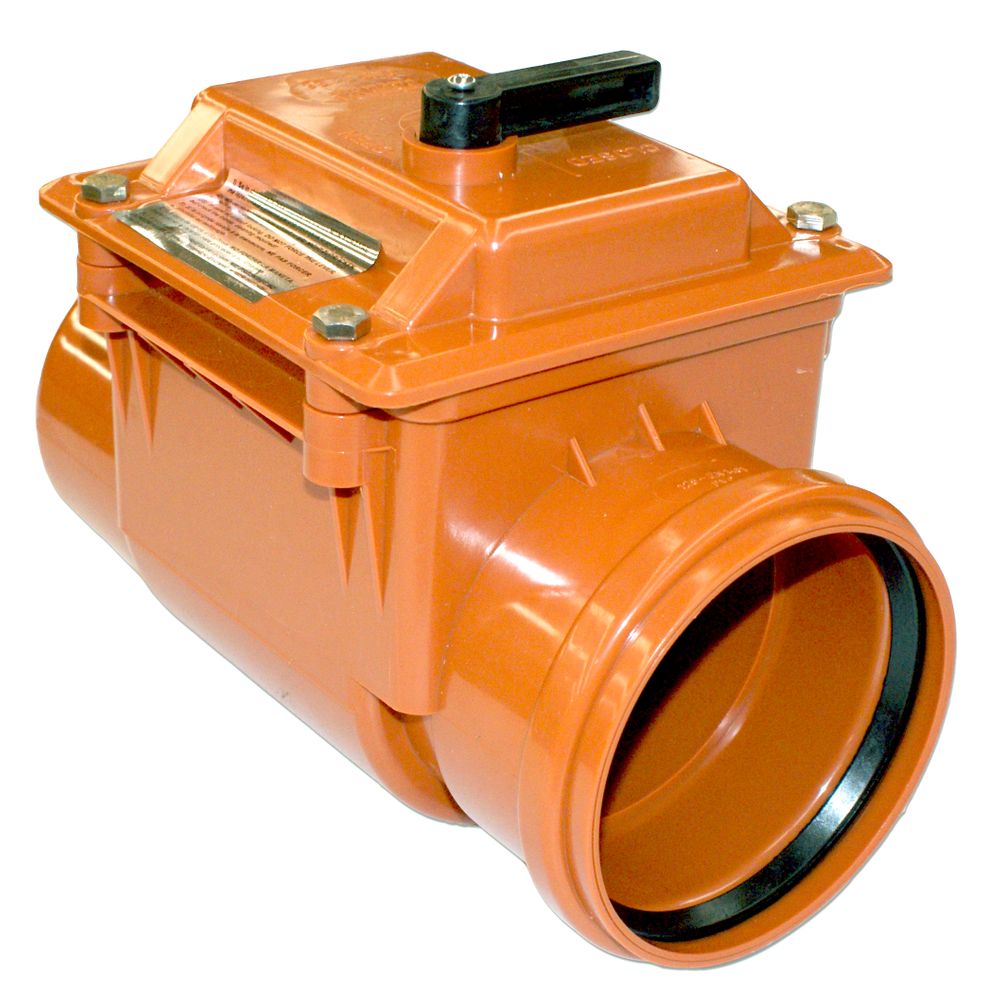 PVC TERUGSLAGKLEP VERGRENDELBAAR 160MM RDBR M/S