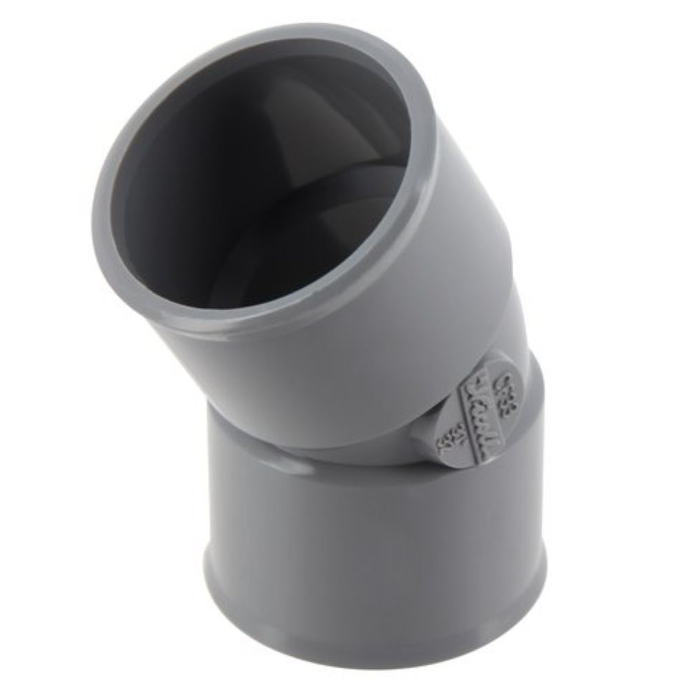 PVC BOCHT 32MM 30° BENOR GRIJS MOF/MOF LIJMMOF