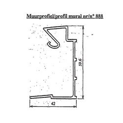 VERANDA ALU MUURPROFIEL WIT 6.50M 16MM PERGOLA